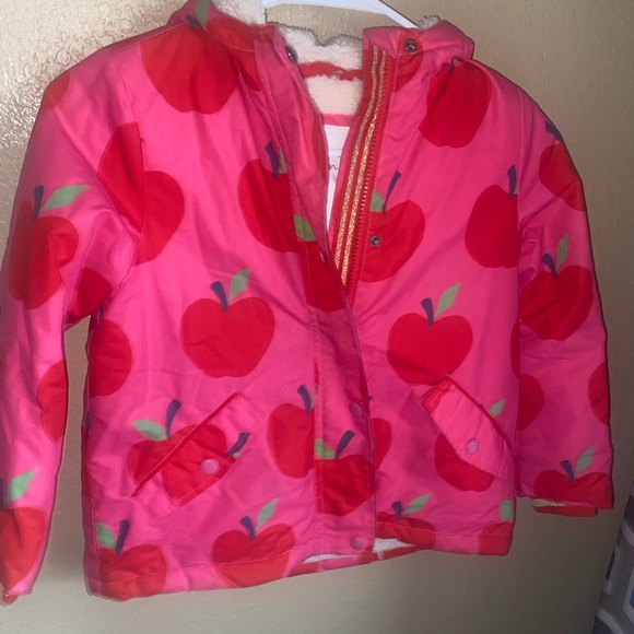 Mini Boden | Jackets & Coats | Mini Boden Pink Jacket With Apple Design ...